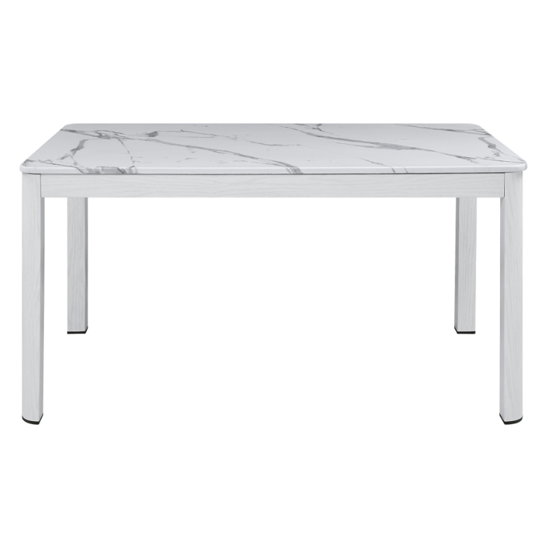 Lounge Around. 59" White Marble Stone Top Dining Table
