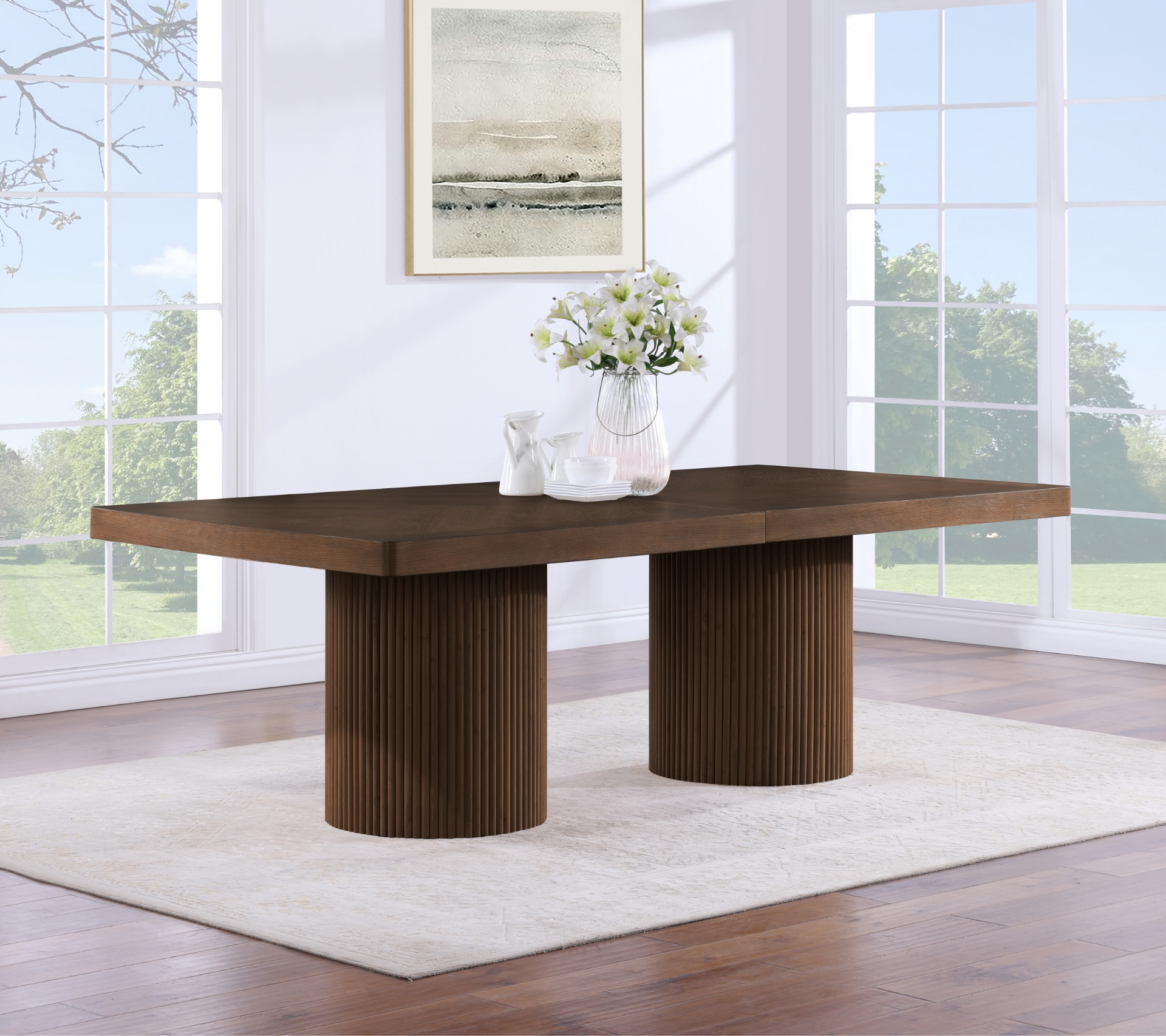 Lounge Around. 96"-120"-144" Extendable Wood Dining Table