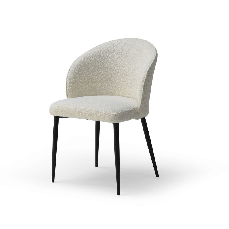 Lounge Around. Lamb Wool Fabric Dining Chair with Golden or Black legs