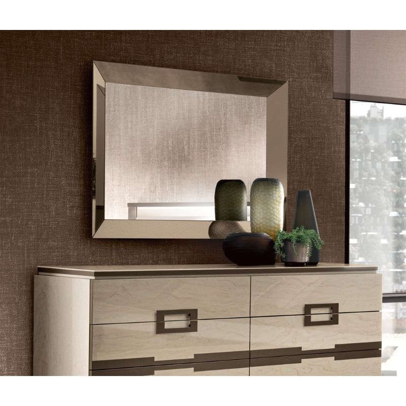 Lounge Around. Wood veneer High Gloss Lacquer Dresser and Mirror