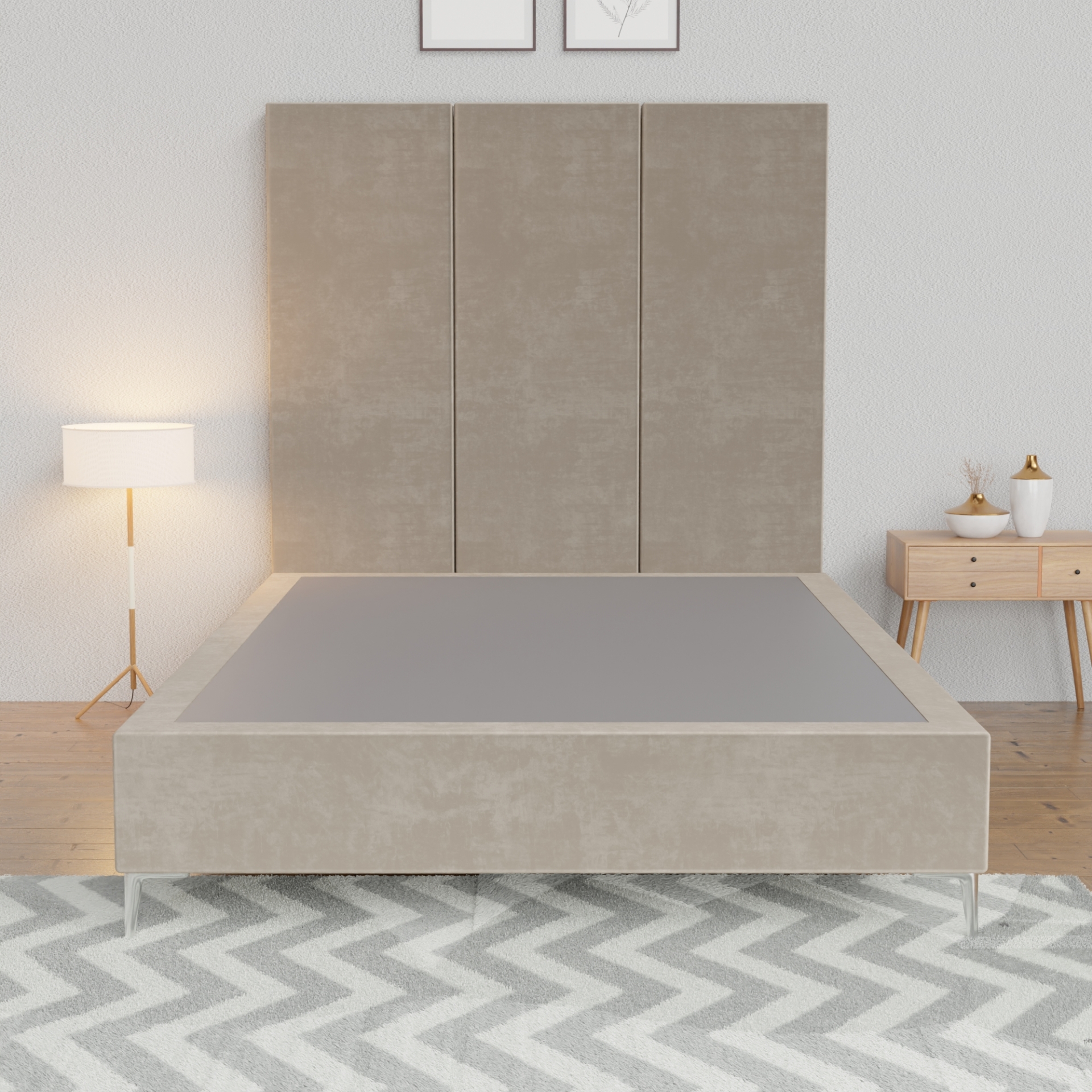 Lounge Around. Upholstered bed with Arlington/Skyline Headboard