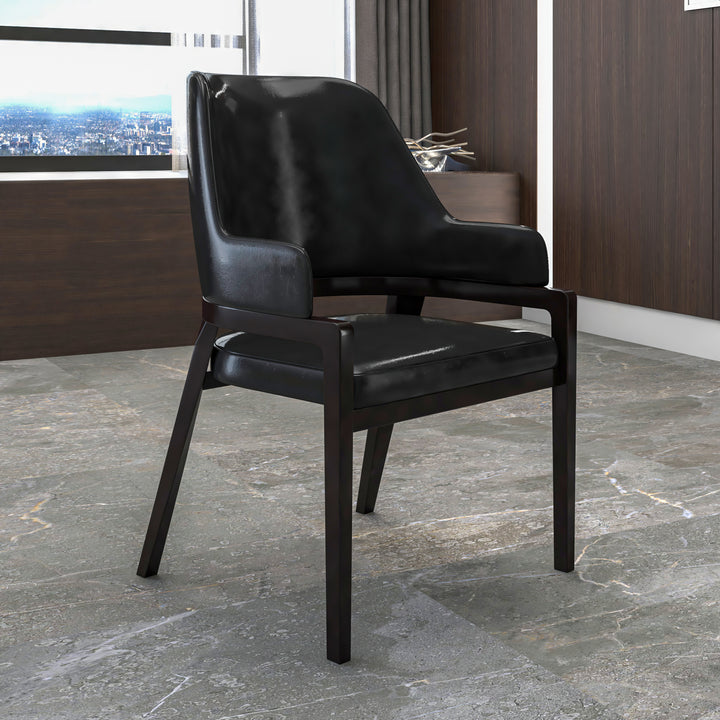 Lounge Around. Dining Chair Upholstered in Leather with Curved Open ...