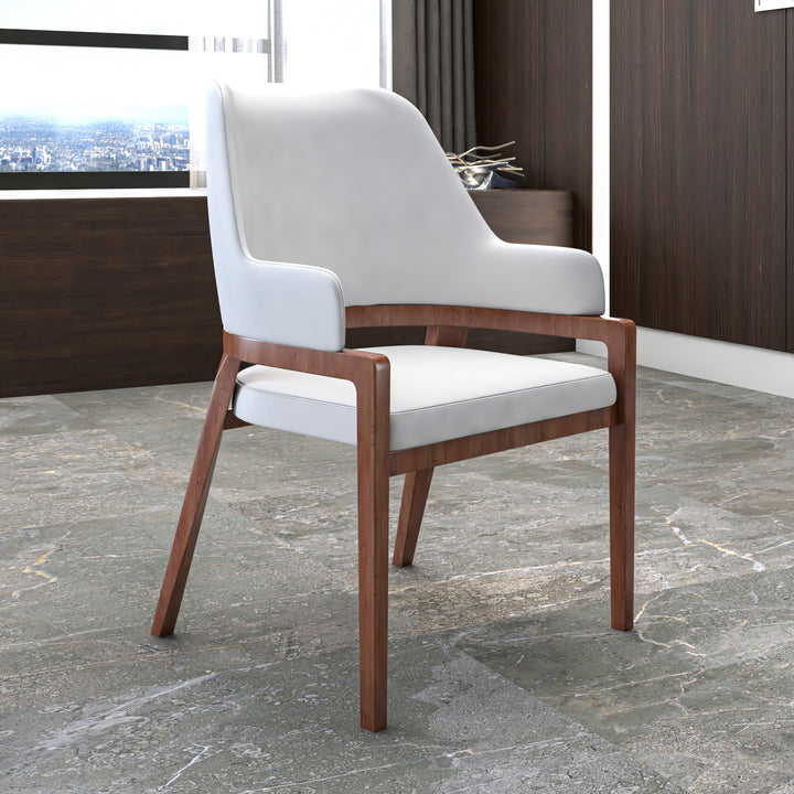 Lounge Around. Dining Chair Upholstered in Leather with Curved Open ...