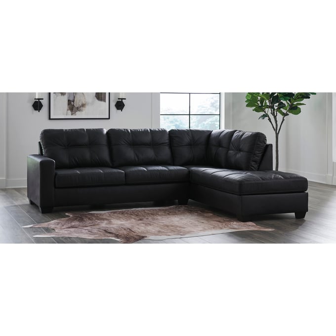 Lounge Around. Leather Sectional With RAF/LAF Chaise