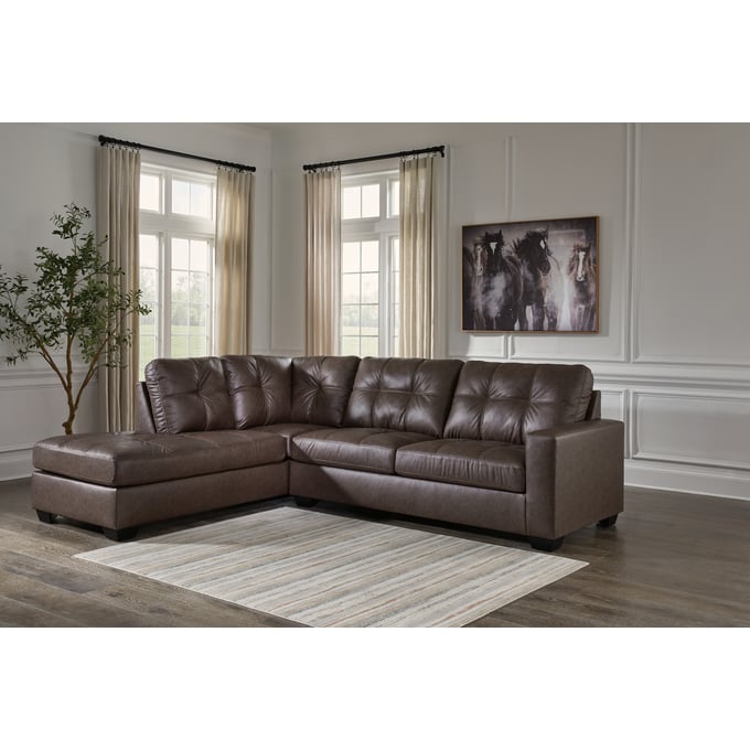 Lounge Around. Leather Sectional With RAF/LAF Chaise