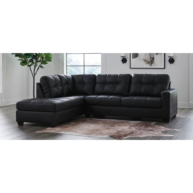 Lounge Around. Leather Sectional With RAF/LAF Chaise