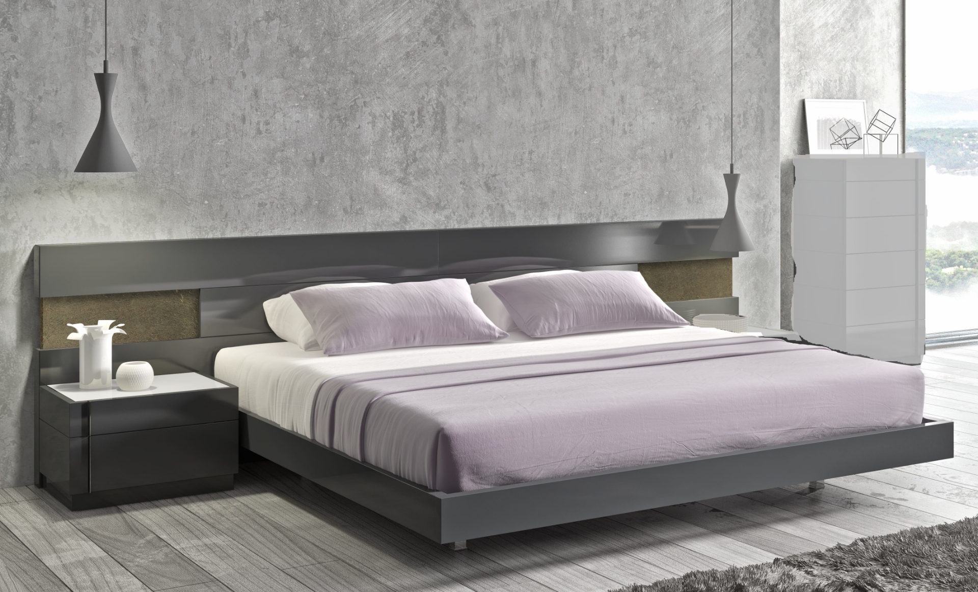 Lounge Around. Natural stone veneer with LED lights Grey Right and Left ...