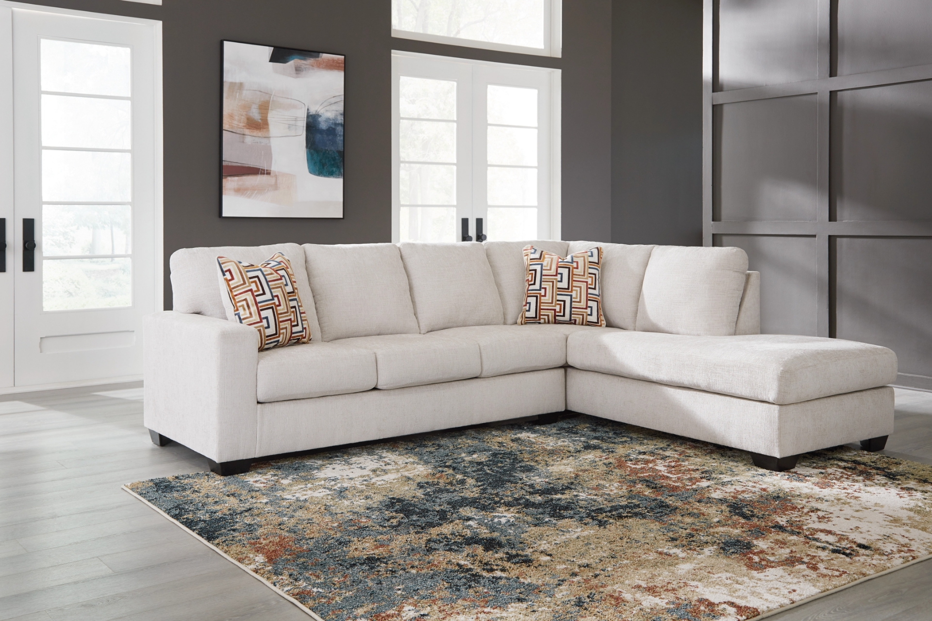Lounge Around. Casual 2-Piece Sectional with Chaise