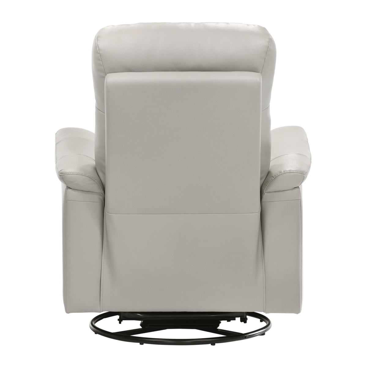 Lounge Around. Silver Genuine Leather Swivel Glider Reclining Chair
