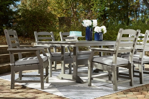 Lounge Around. Outdoor Gray finish wood Dining Table