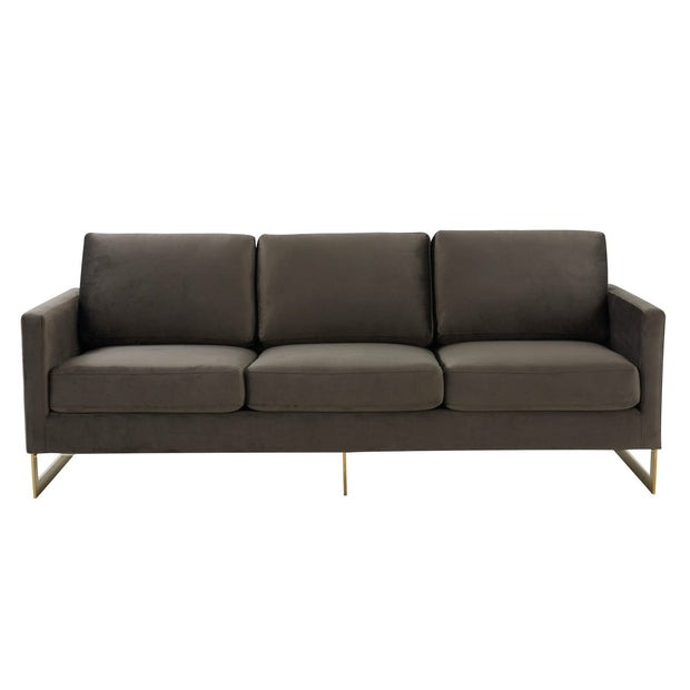 Lounge Around. Gold Frame Velvet Full Size Sofa