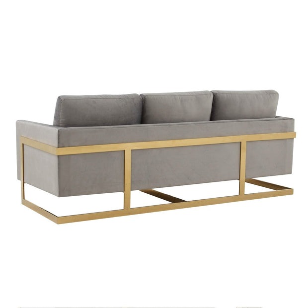 Lounge Around. Gold Frame Velvet Full Size Sofa