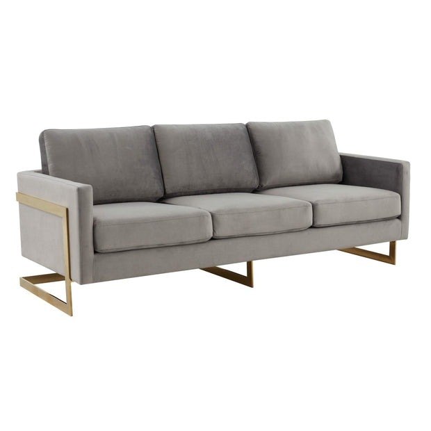 Lounge Around. Gold Frame Velvet Full Size Sofa